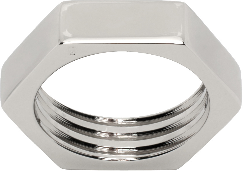 Maison Margiela Silver Thin Nut Ring Maison Margiela
