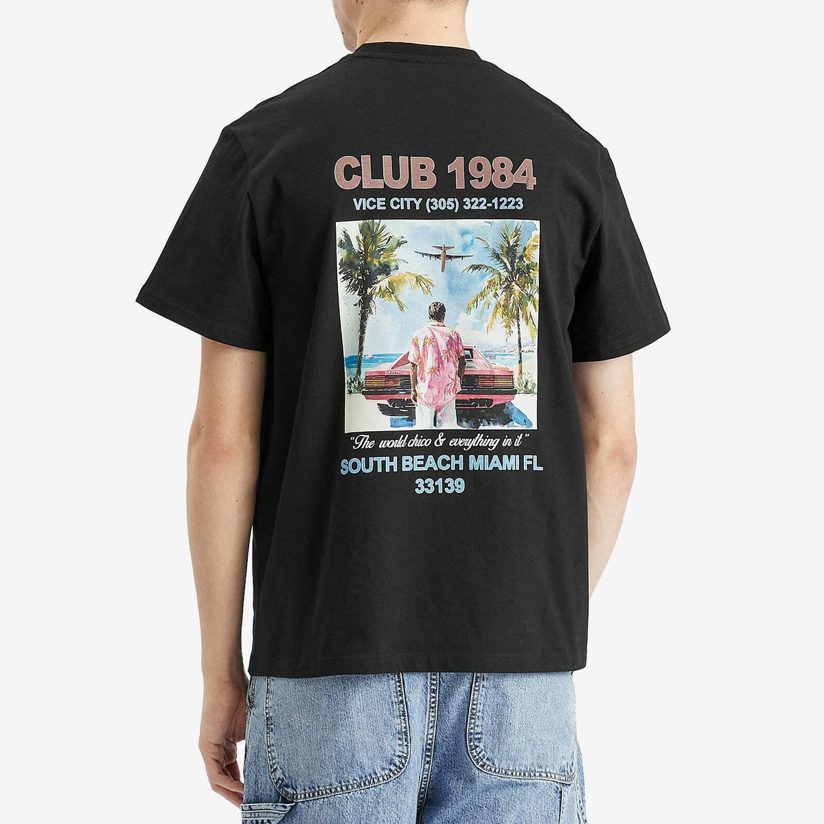 Club 1984 Men's Live Fast T-Shirt in Black Club 1984