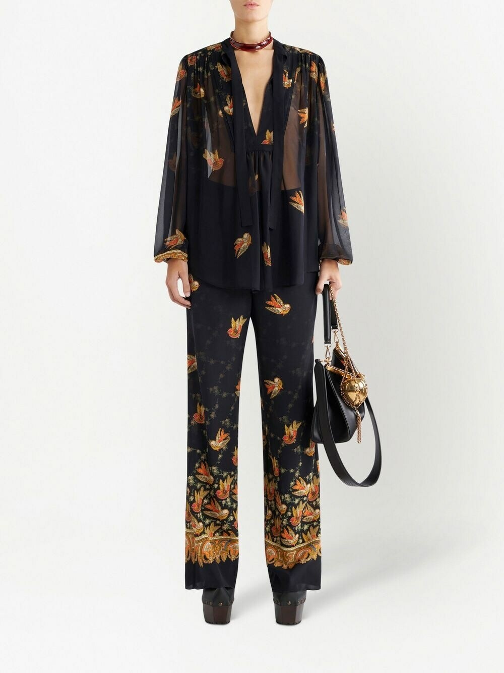 ETRO - Printed Silk Trousers Etro