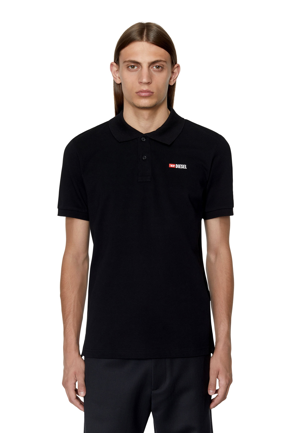 Diesel Polo shirt with 3D logo - Polos Mens in Black Diesel