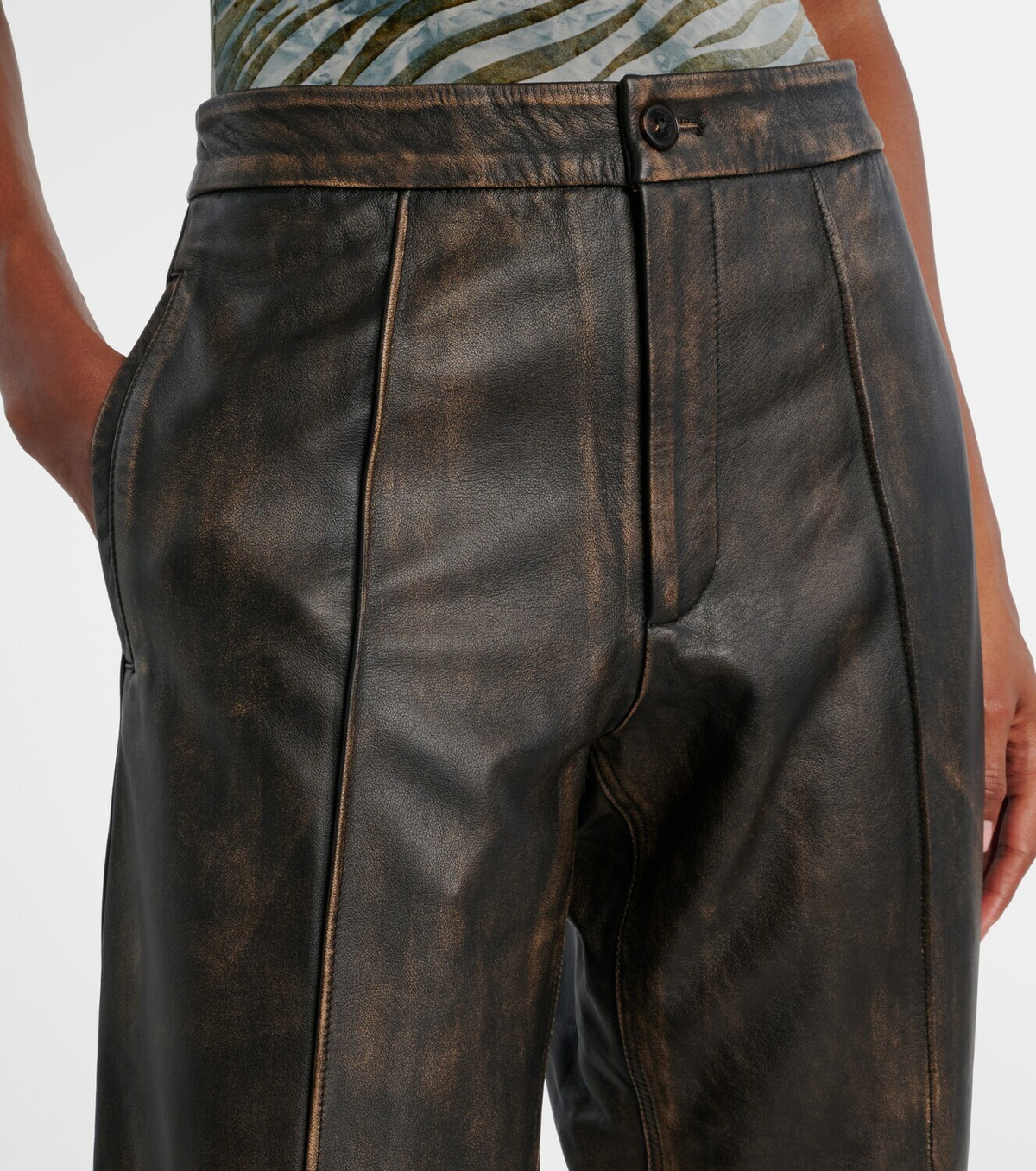 Jacques Wei High-rise leather wide-leg pants Jacques Wei