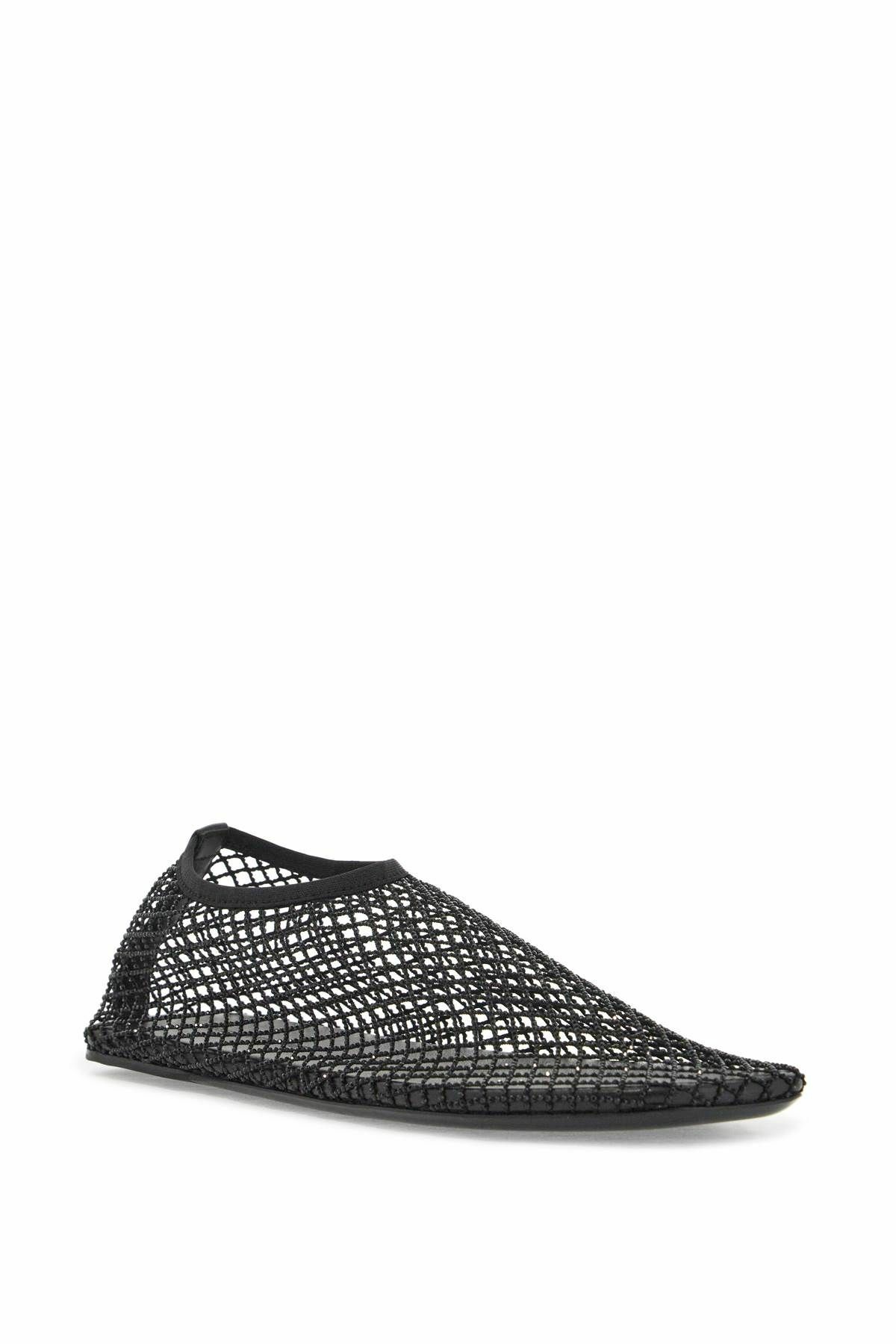 CHRISTOPHER ESBER mesh ballerina flats with micro crystals Black ...