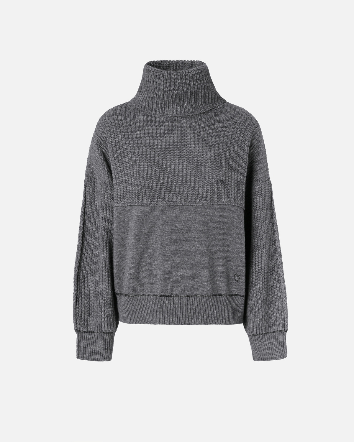 Pinko Fine Wool And Cashmere Turtleneck Jumper Folklore Grey Pinko