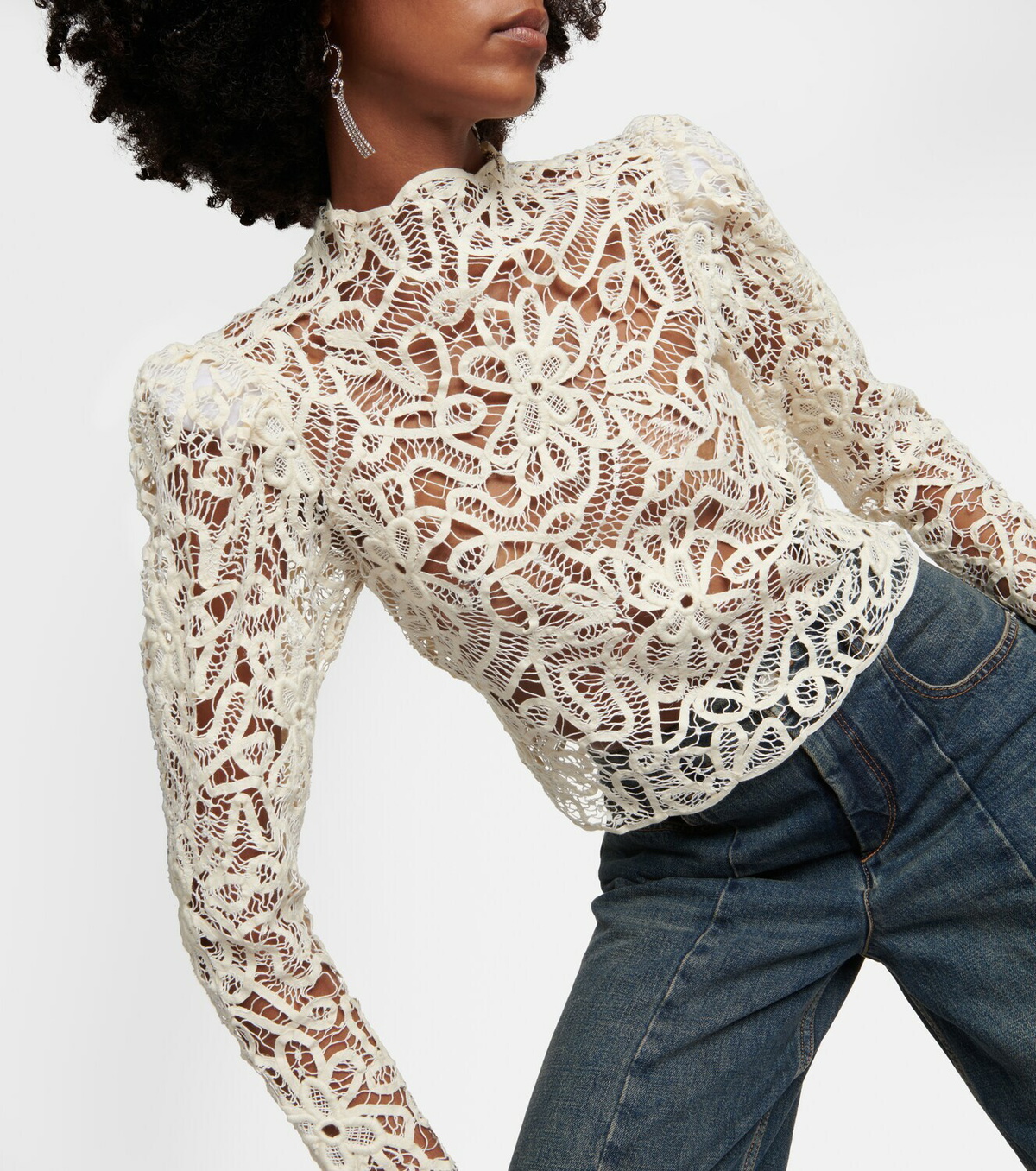 Isabel Marant Neline floral embroidered cotton top Isabel Marant