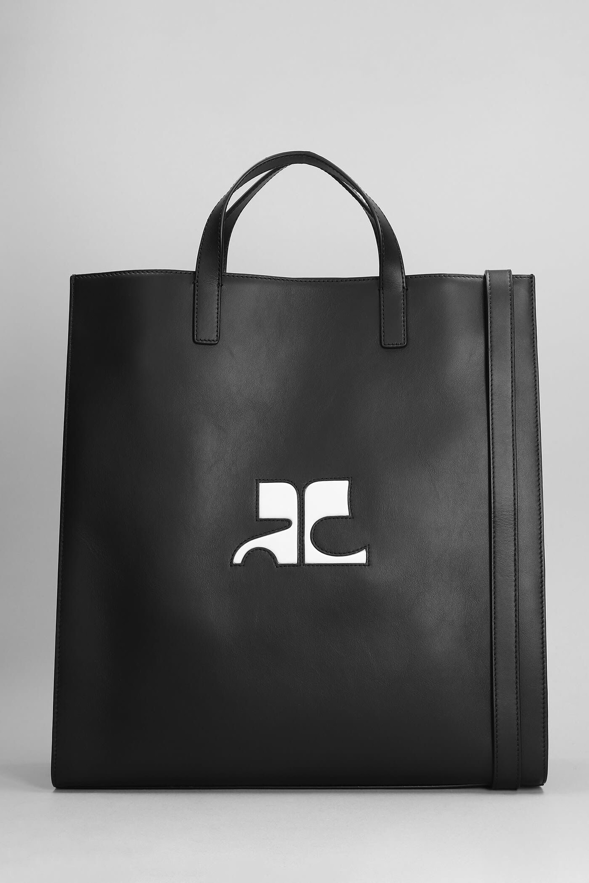 Courrèges heritage Tote Bag In Black Calfskin Courreges