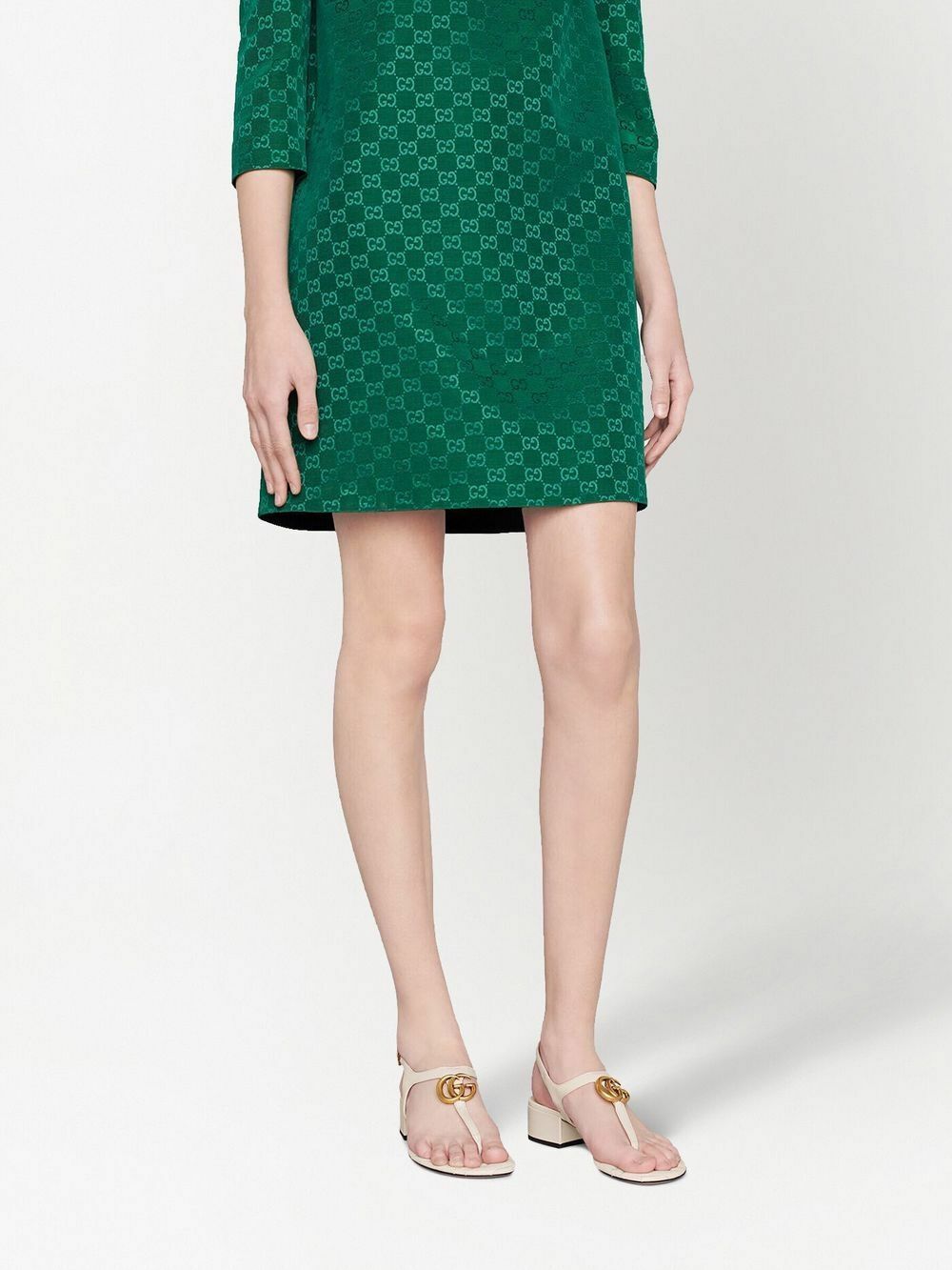 GUCCI - Doppia G Leather Thong Sandals Gucci