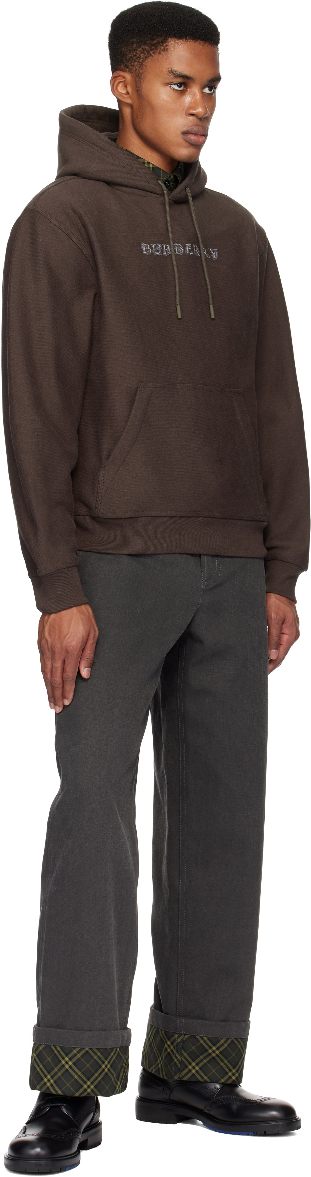 Burberry Brown Paisley Logo Cotton Hoodie Burberry