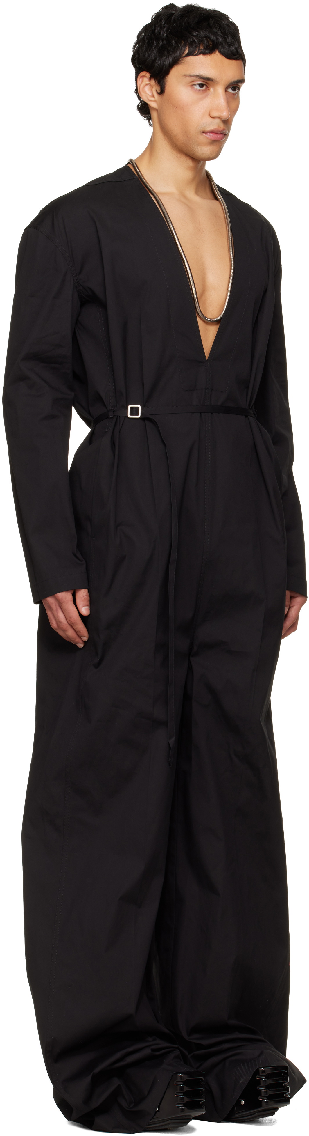 Rick Owens Black Temple LS Long Jumpsuit Rick Owens
