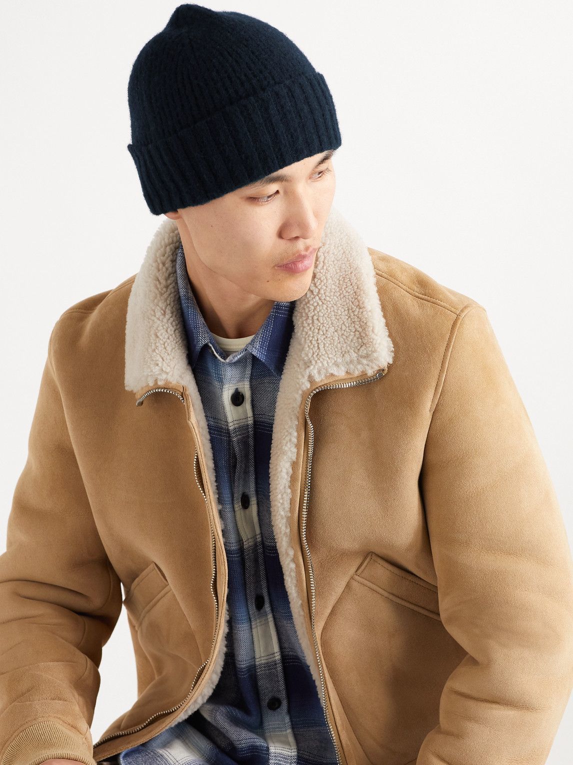 Mr P. - Ribbed Brushed-Lambswool Beanie Mr P.