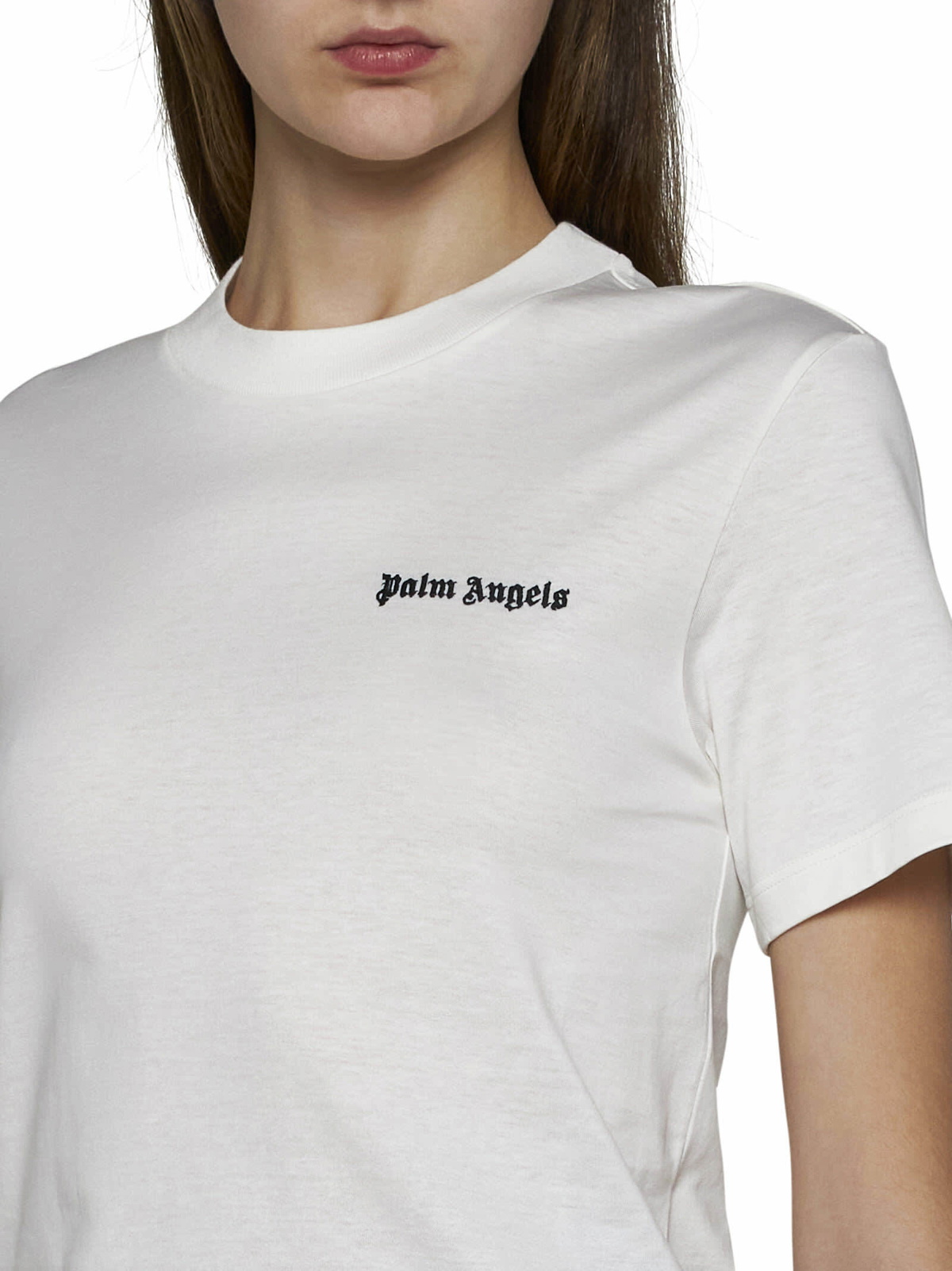 Palm Angels White T-shirt With Logo Palm Angels