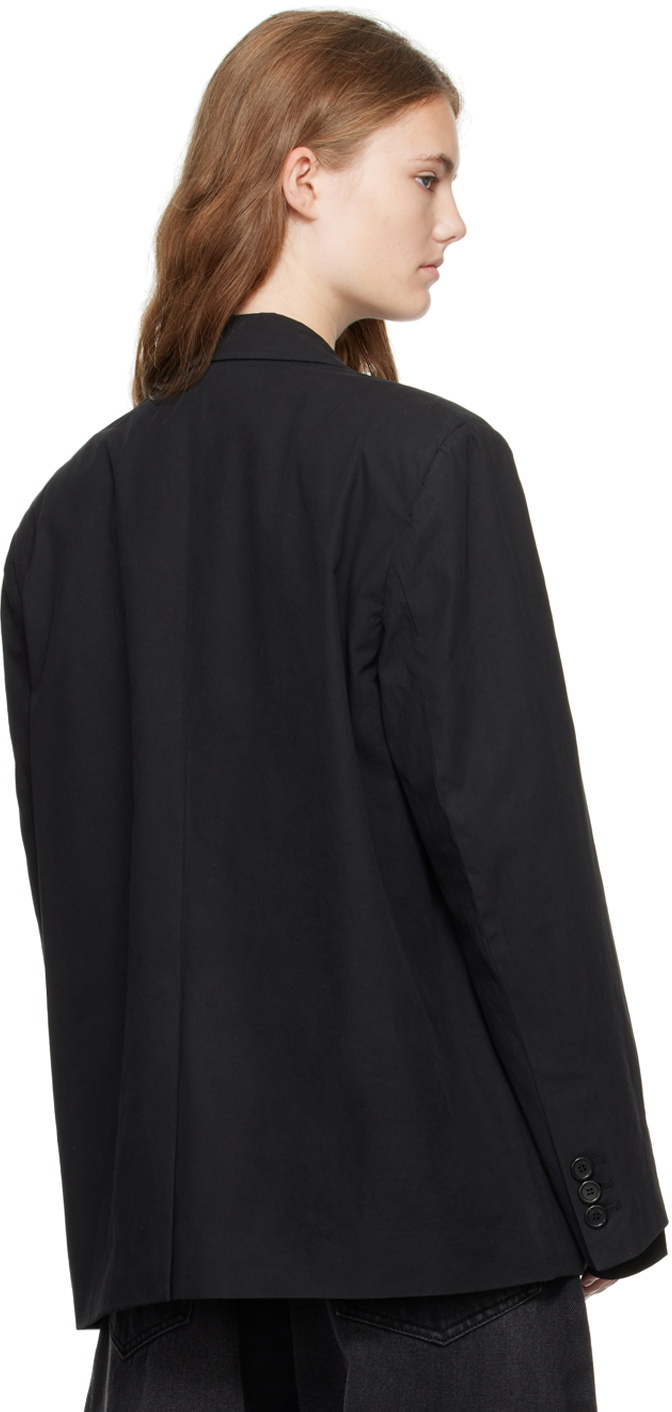 We11done Black Padded Shoulder Blazer We11done