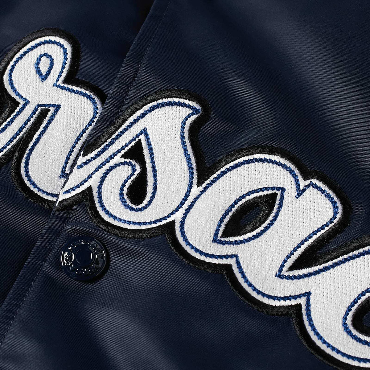 Versace Men's Logo Varsity Jacket in Navy Versace