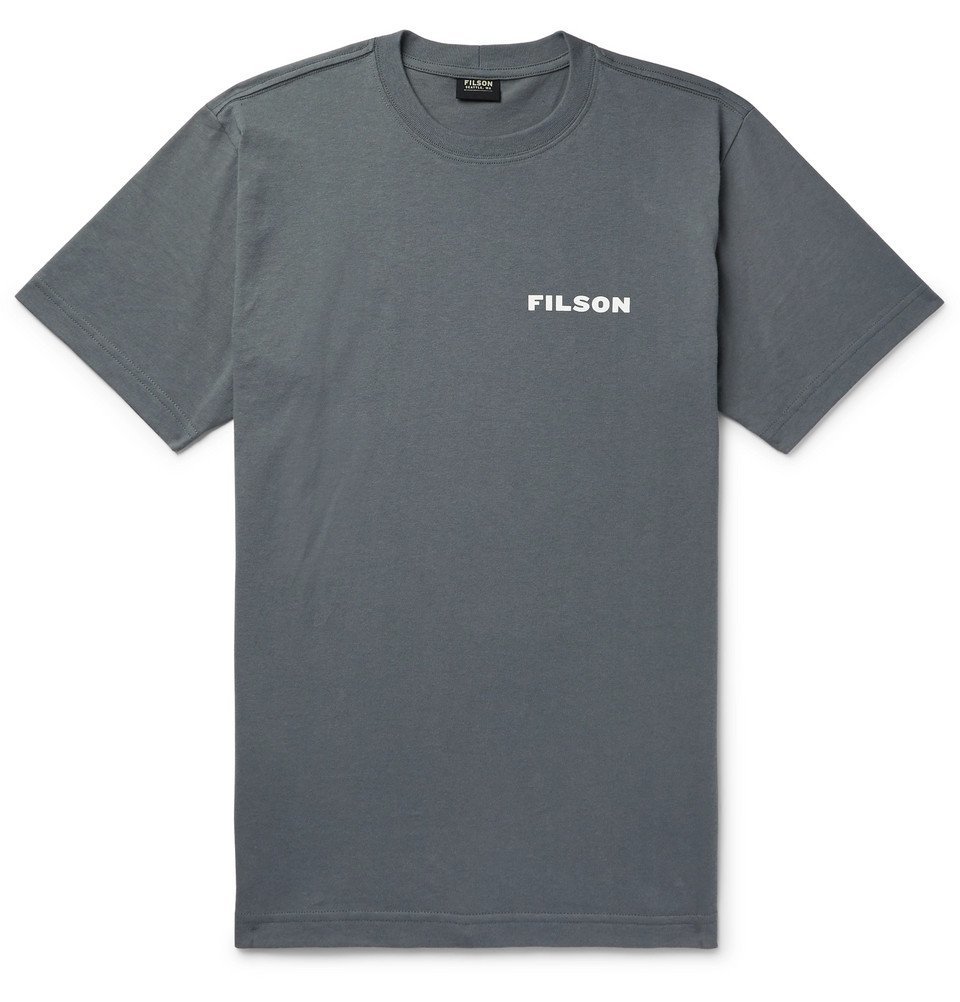 Filson - Logo-Print Cotton-Jersey T-Shirt - Anthracite Filson