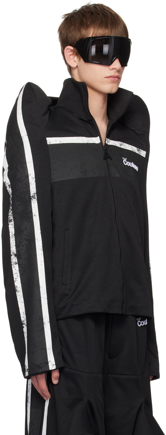 ANONYMOUS CLUB Black Padded Shoulder Track Jacket