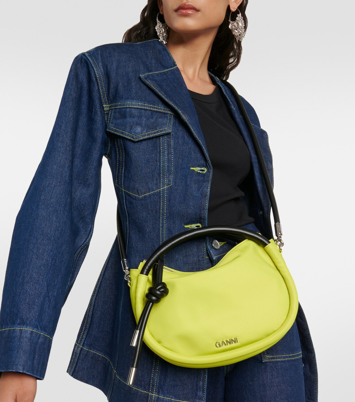 Ganni Knot Mini nylon shoulder bag GANNI