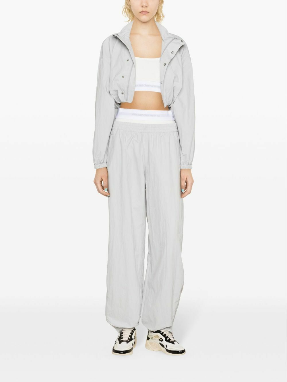 Alexander Wang Grey Logo-Waistband Track Pants Alexander Wang