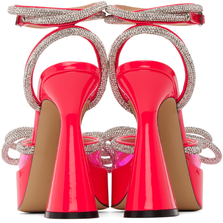 MACH & MACH Pink Double Bow Platform Heels MACH & MACH