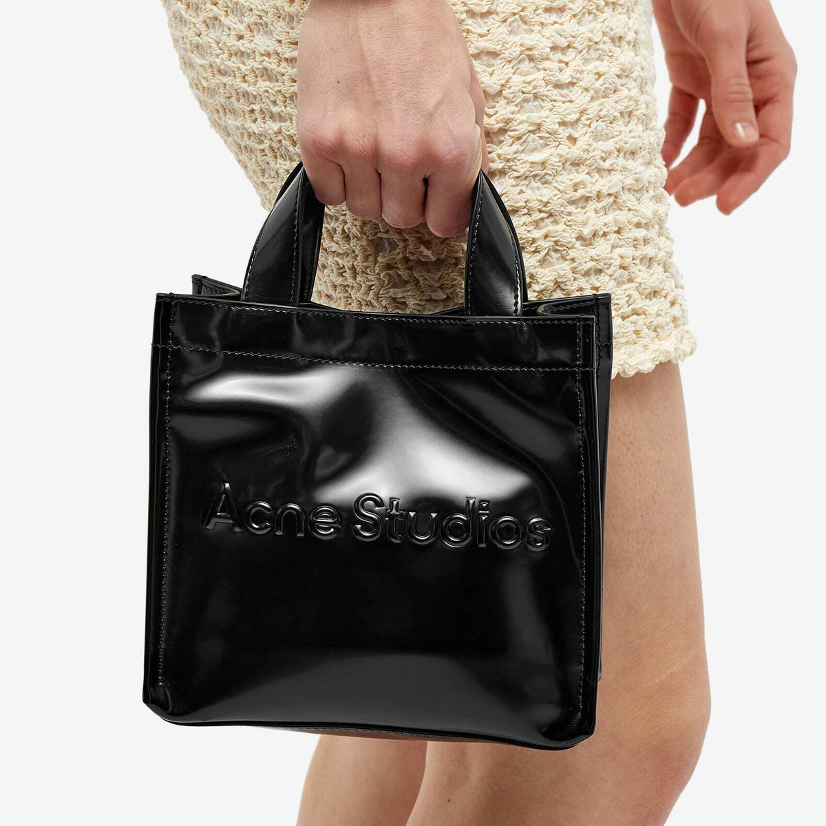 Acne Studios Women's Logo Shopper Mini Bag in Black Acne Studios