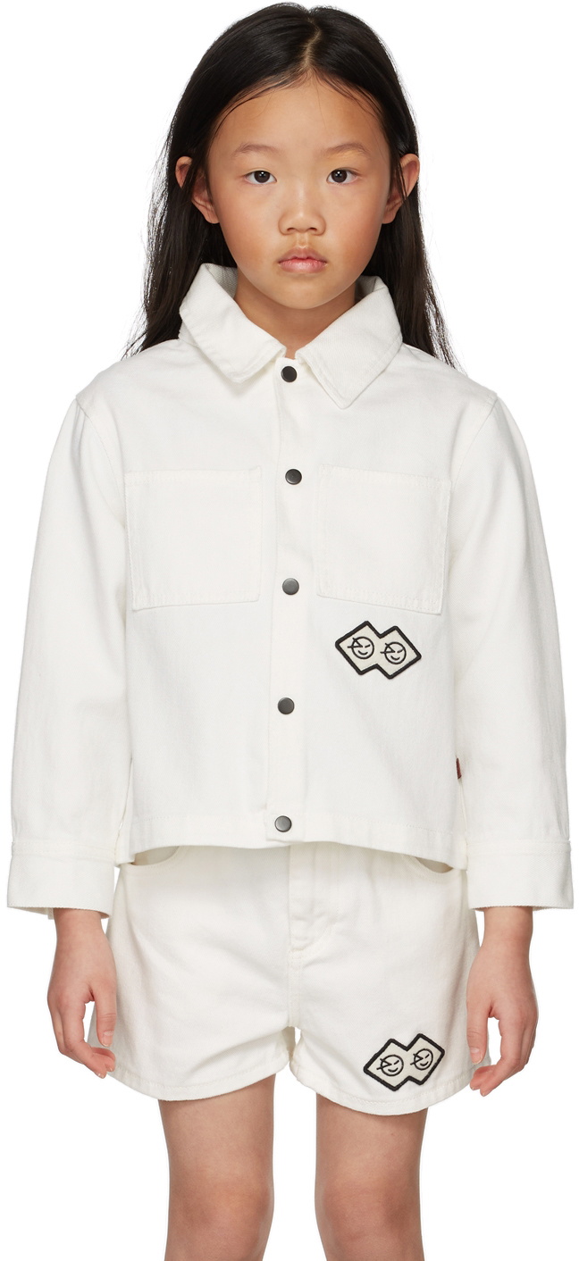 Wynken Kids White 'Good Day' Denim Jacket Wynken