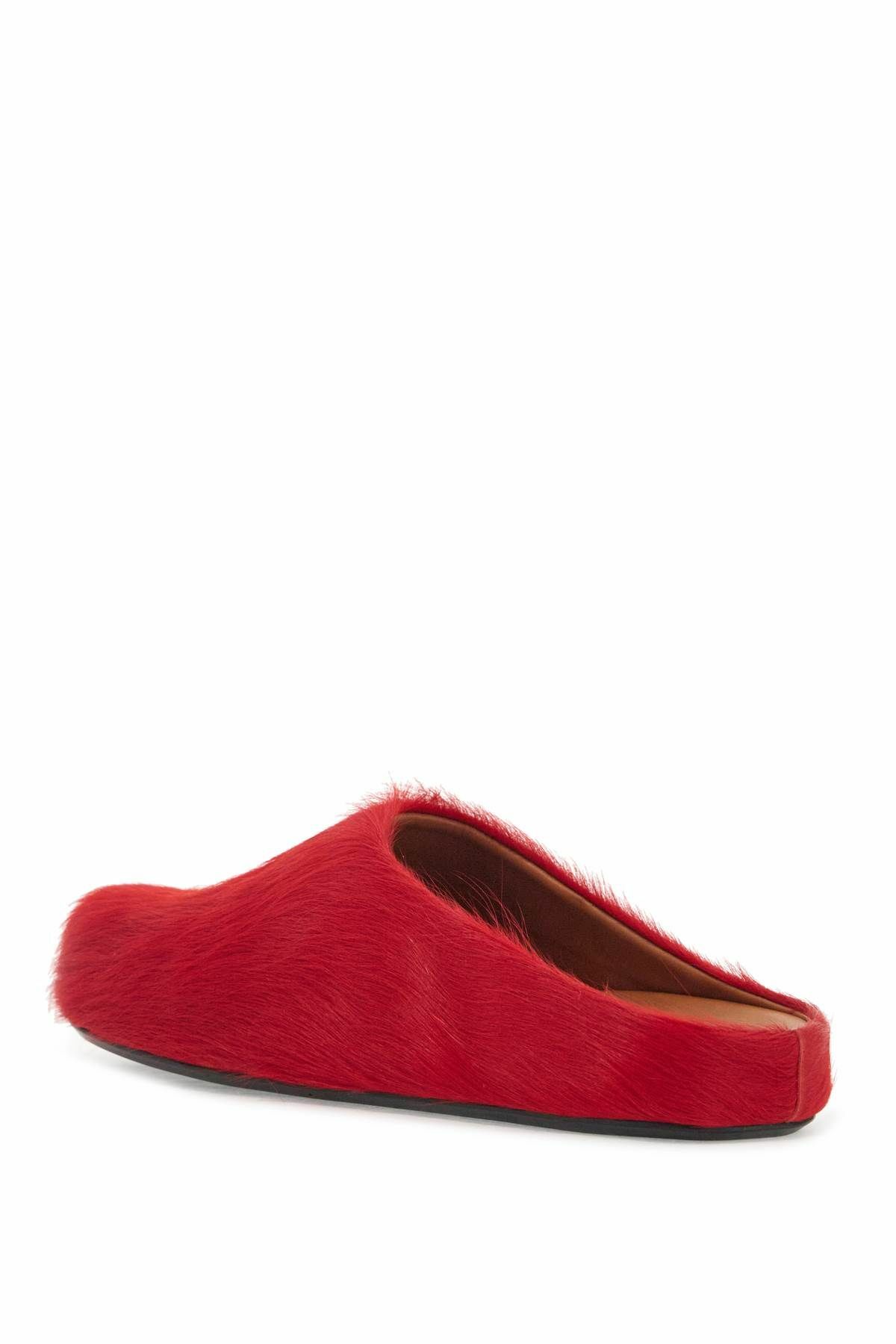 MARNI 'long-haired fur-lined clog Red Marni
