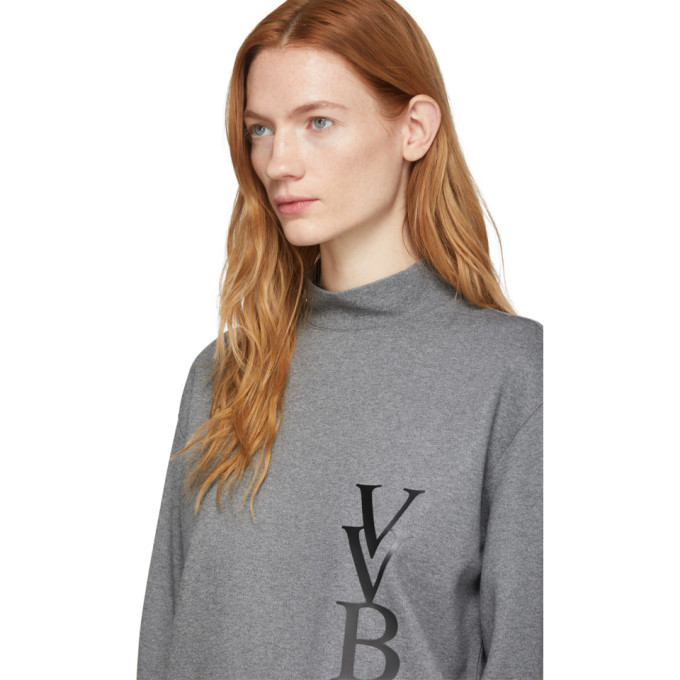 Victoria Victoria Beckham Grey Raised Logo Top Victoria Victoria Beckham