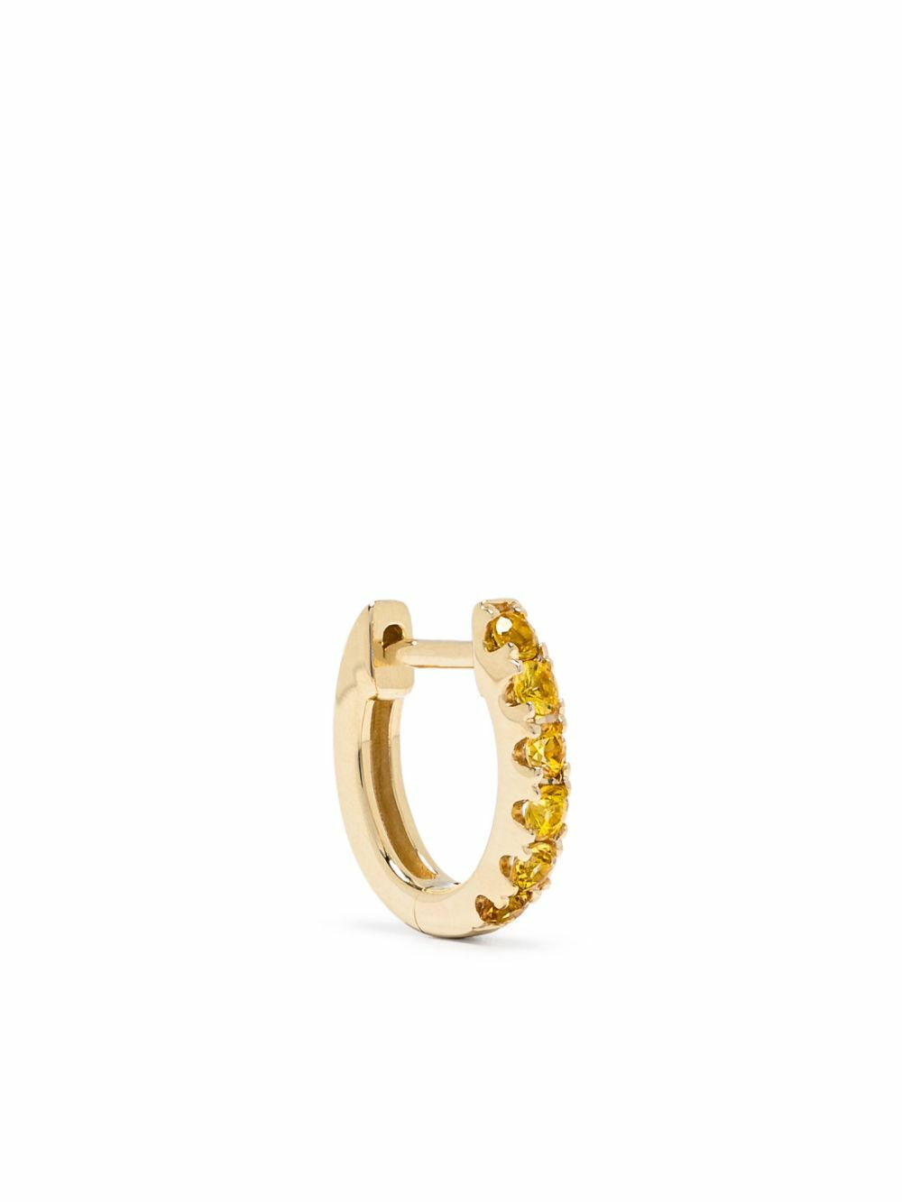 Roxanne First 14K Yellow Gold Huggie Sapphire Hoop Earring Roxanne First