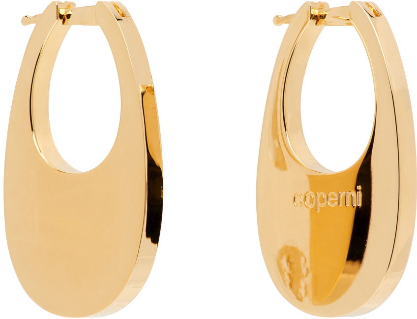 Coperni Gold Medium Swipe Earrings Coperni