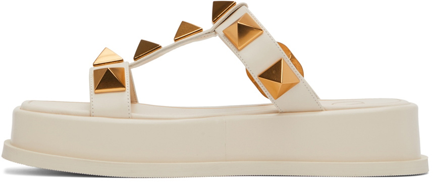 Valentino Garavani Off-White Roman Stud Platform Sandals Valentino Garavani
