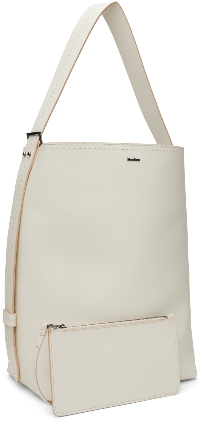 Max Mara White Medium Leather Archetipo Tote Max Mara