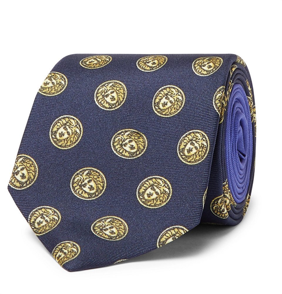 Versace - 7cm Printed Silk-Twill Tie - Men - Black Versace