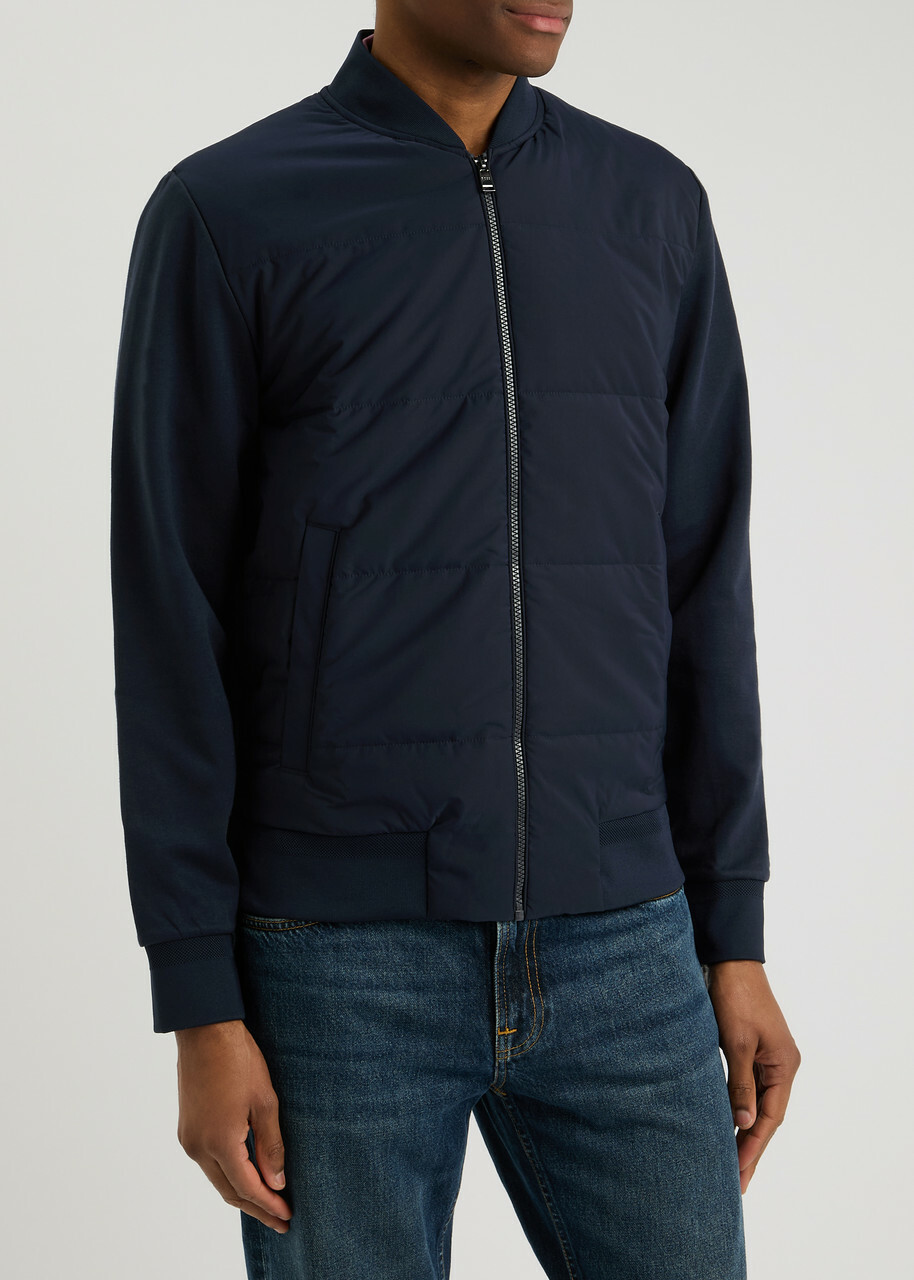 Boss Quilted Shell and Jersey Jacket Navy BOSS