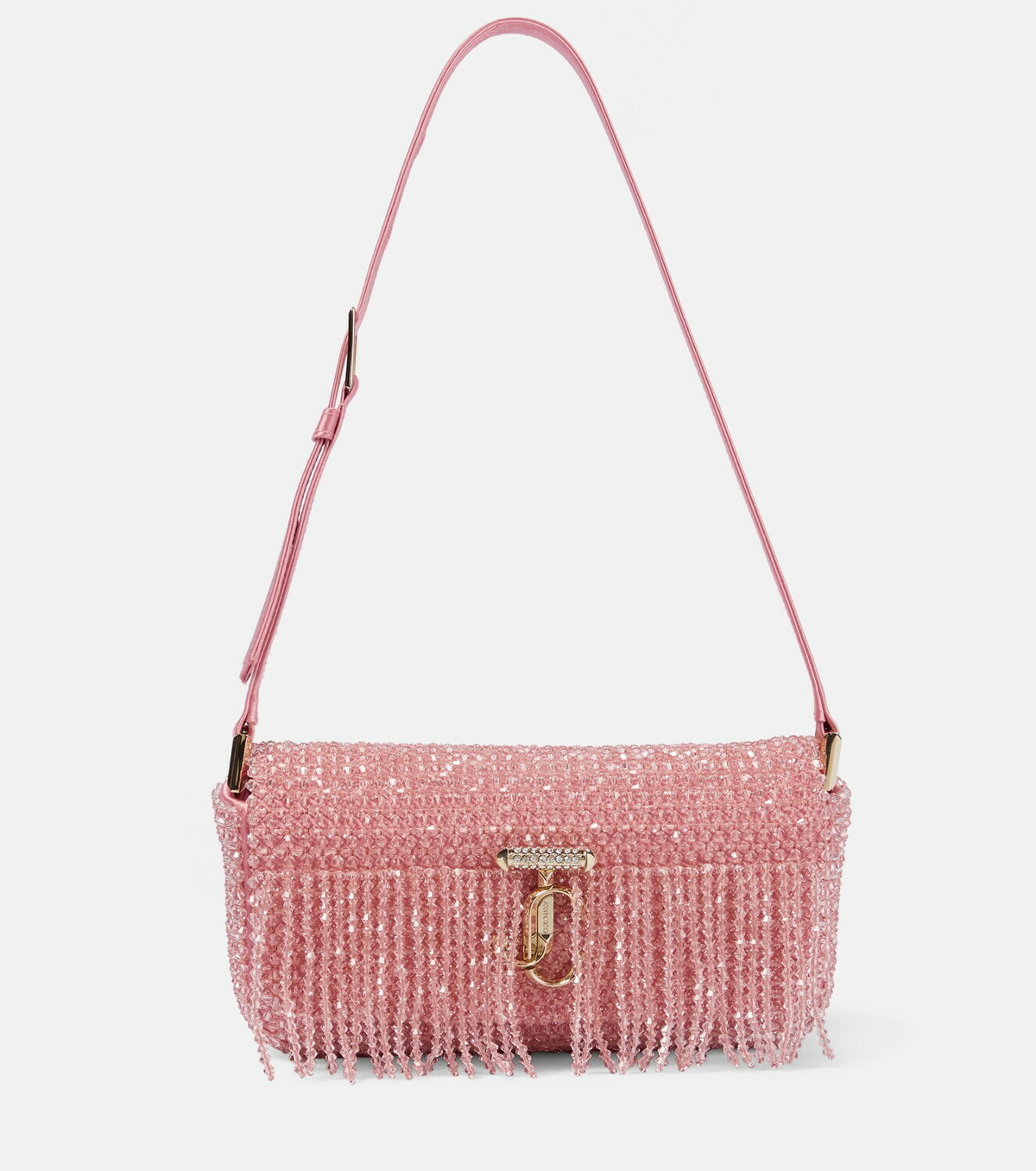 Jimmy Choo Avenue Mini embellished satin shoulder bag Jimmy Choo