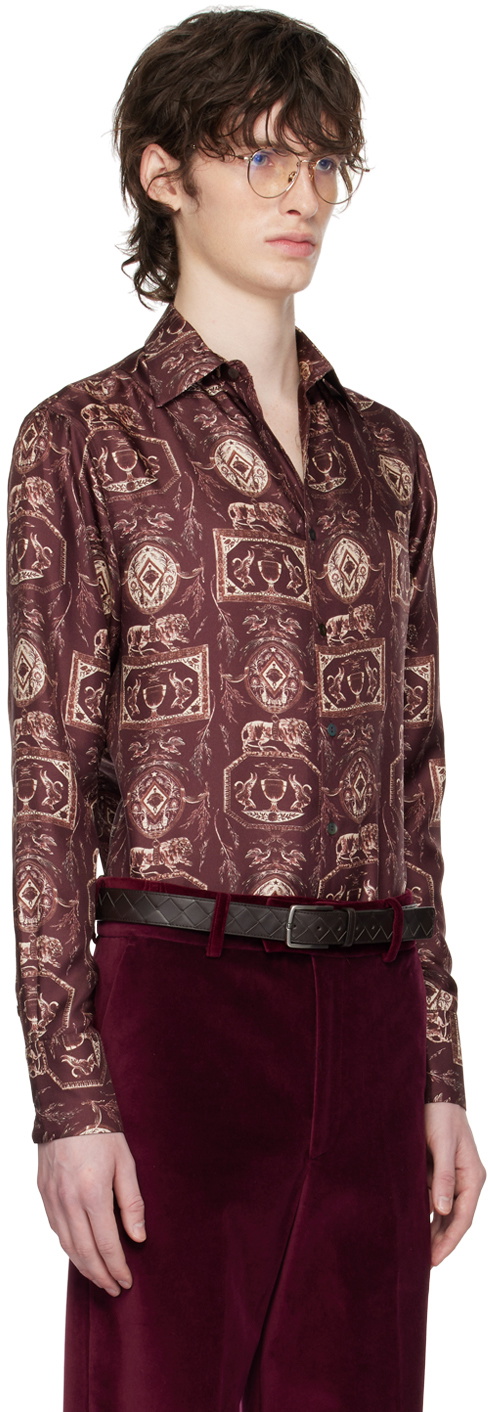 73 LONDON Burgundy Button Shirt