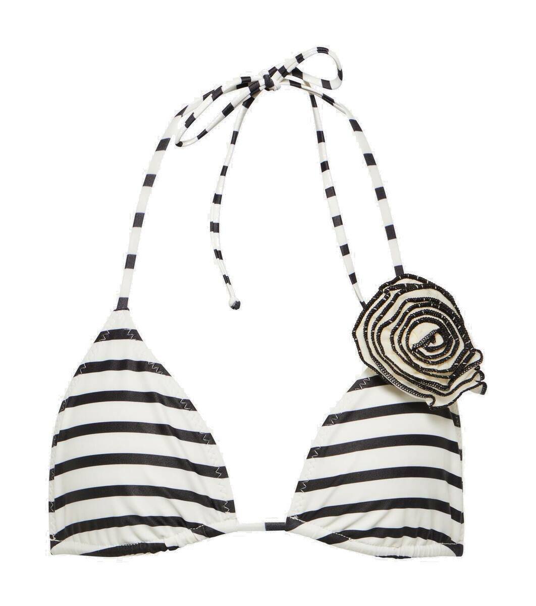 Same Rose floral-appliqué triangle bikini top Same