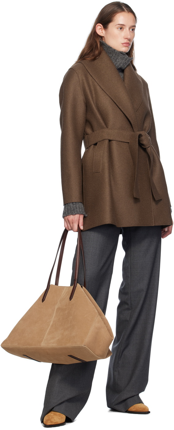 Harris Wharf London Brown Belted Jacket Harris Wharf London