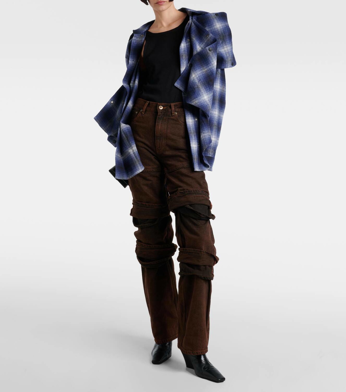 Y/Project Layered high-rise wide-leg jeans Y/Project