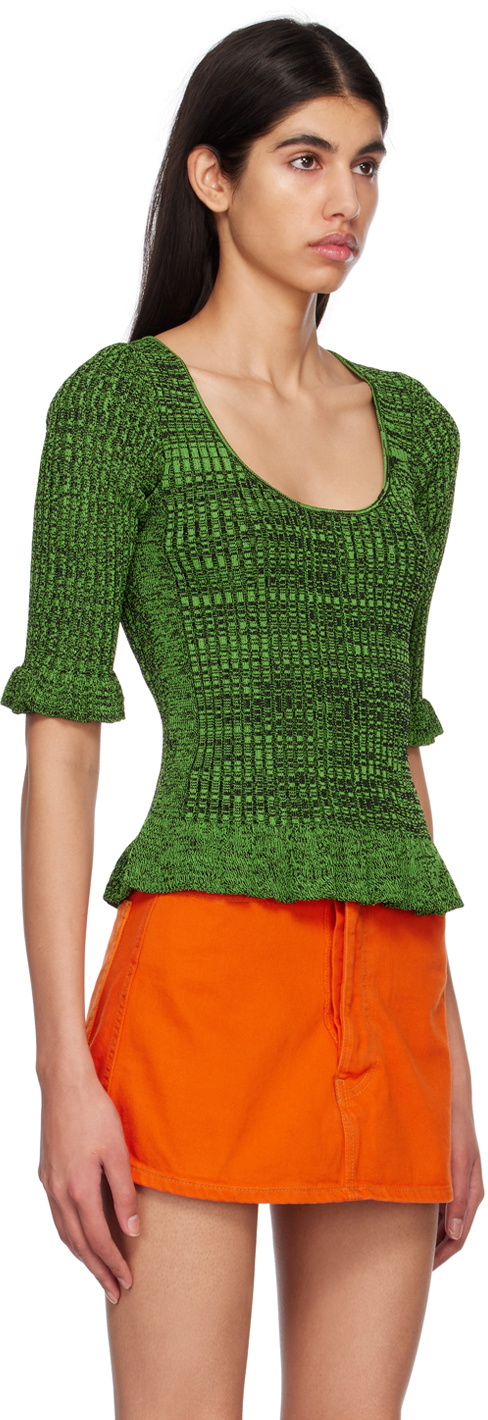 GANNI Green Flounce Blouse GANNI