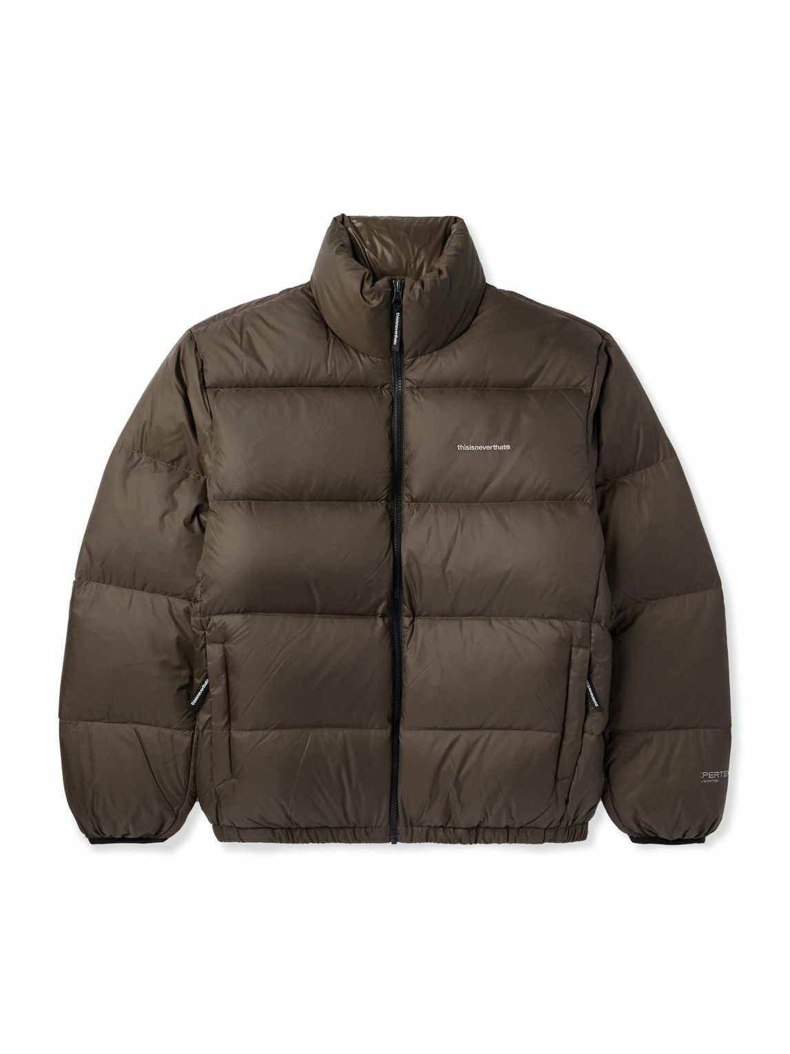 thisisneverthat - Logo-Embroidered Quilted Pertex® Quantum Down Jacket - Brown thisisneverthat