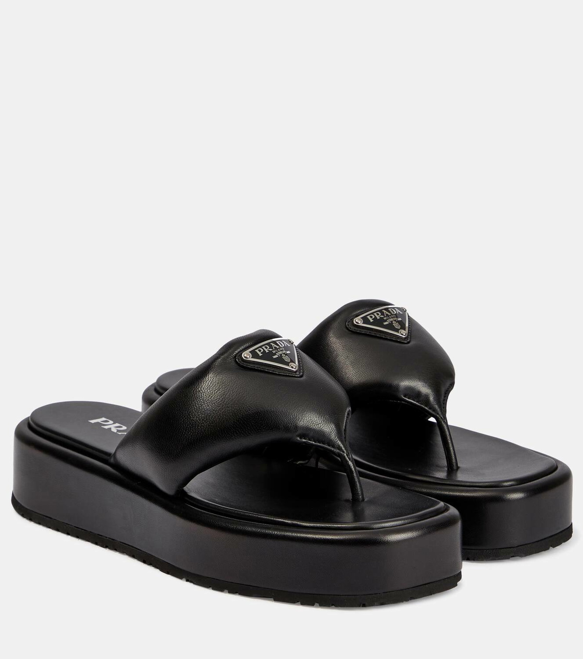 Prada Padded leather platform sandals Prada