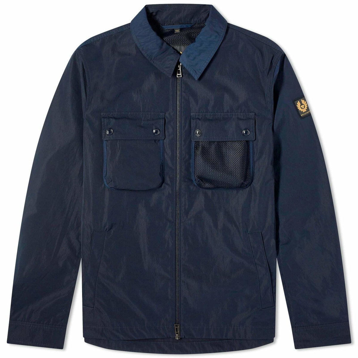 Belstaff Men's Outline Ripple Shell Overshirt in Dark Ink Belstaff