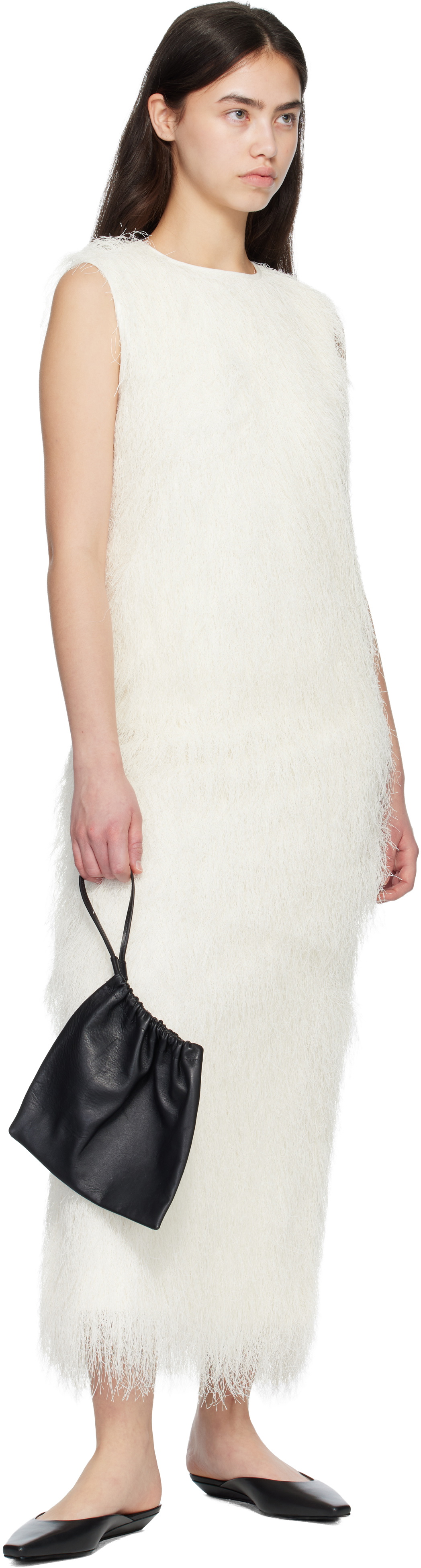 Loulou de Saison Black Diane Calf Leather Mule Flats Loulou Studio