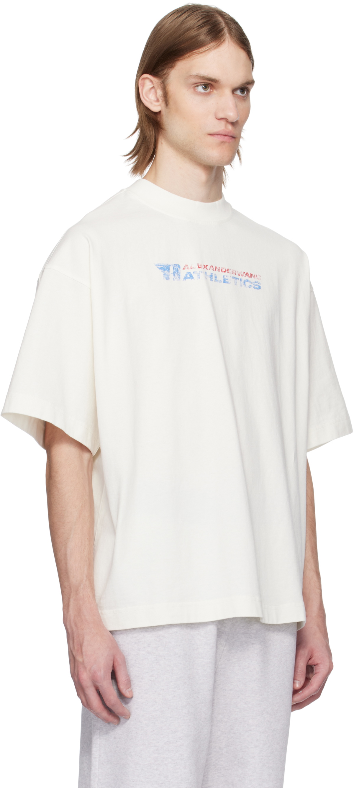 Alexander Wang White Logo-Print Cotton T-shirt Alexander Wang