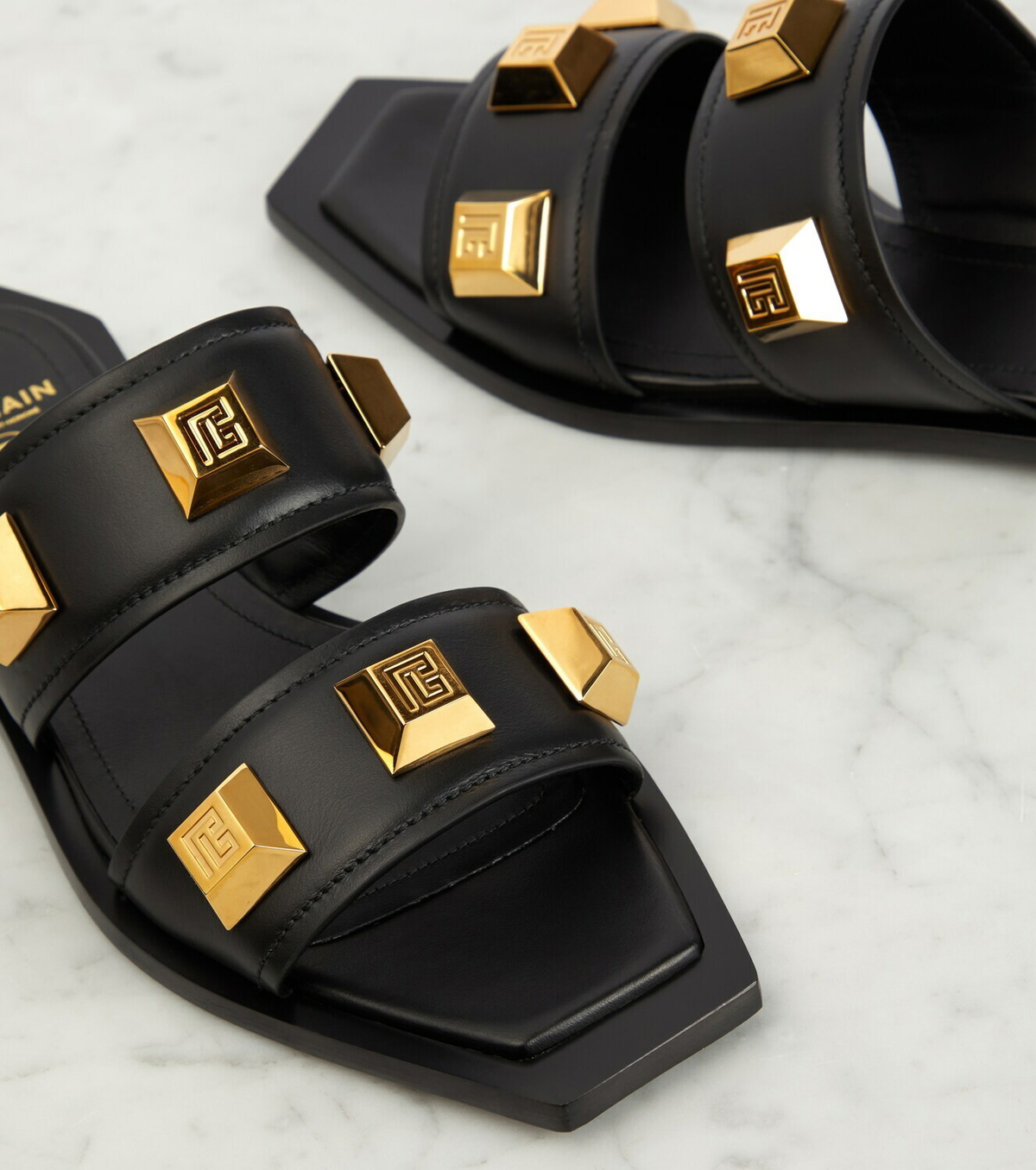 Balmain Studded leather slides Balmain