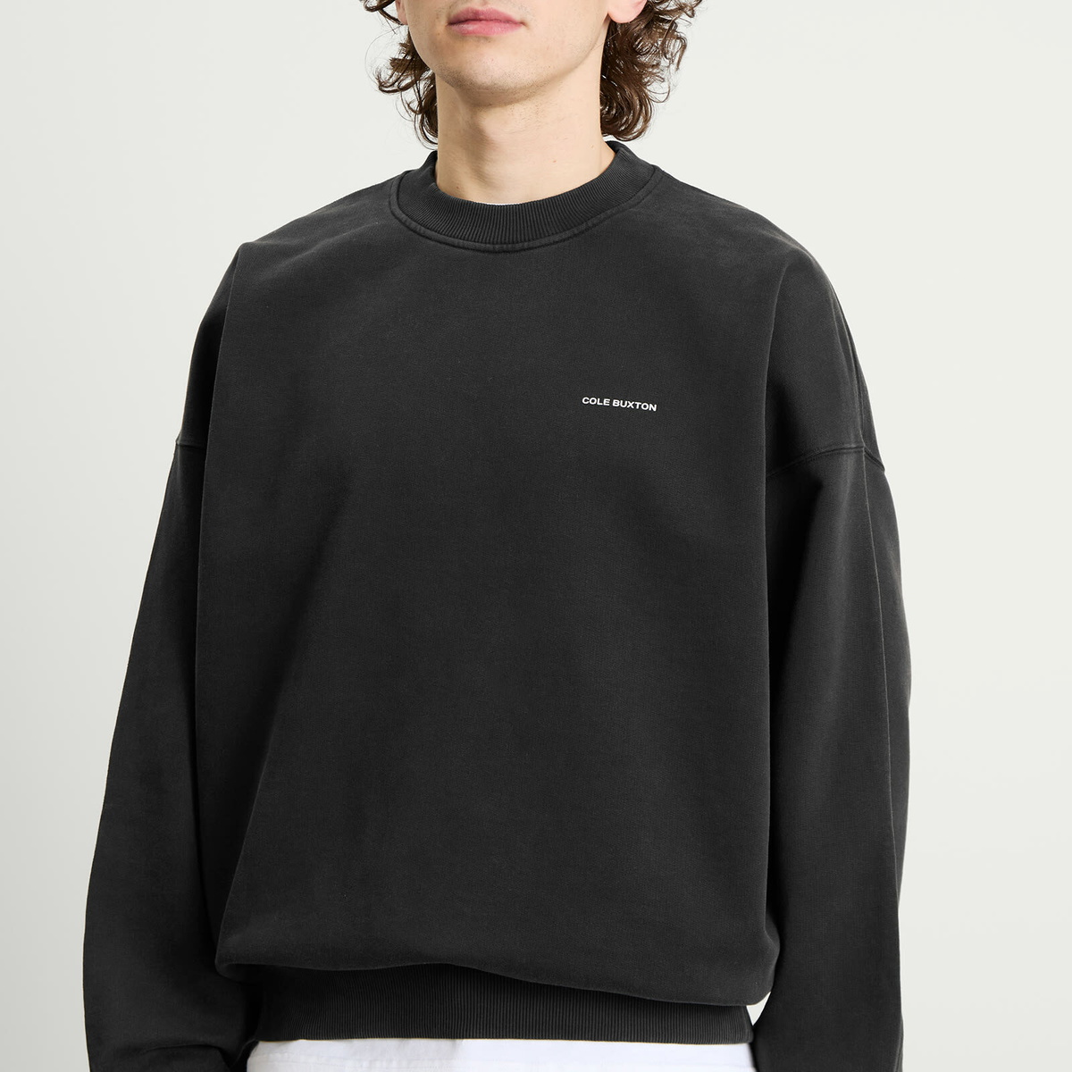 Cole Buxton Men's Mini Logo Sweatshirt in Vintage Black Cole Buxton