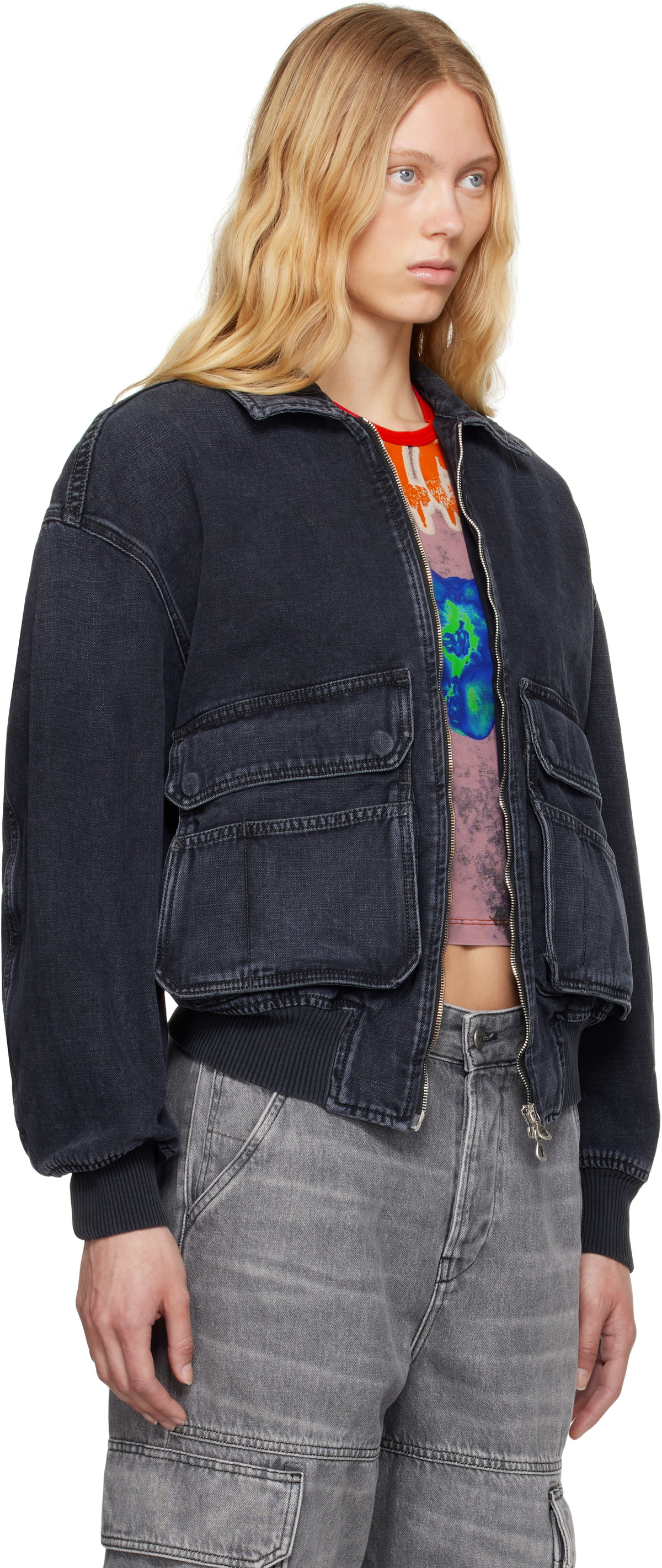 Diesel Black D-Kurz Denim Jacket Diesel