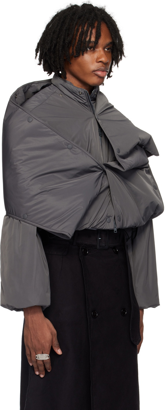 Y/Project Gray Snap Off Puffer Jacket Y/Project