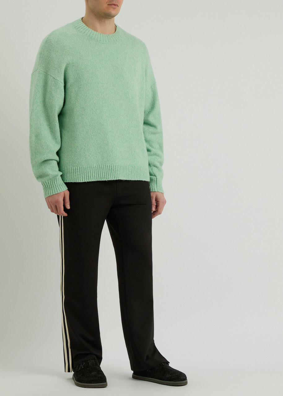 Represent Striped Stretch-jersey Track Pants Black Represent