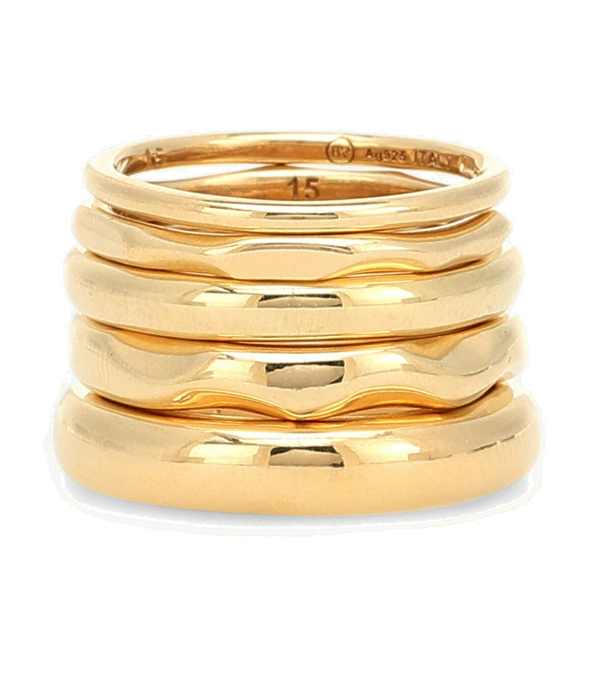 Bottega Veneta - Essentials set of 5 gold-plated rings Bottega Veneta