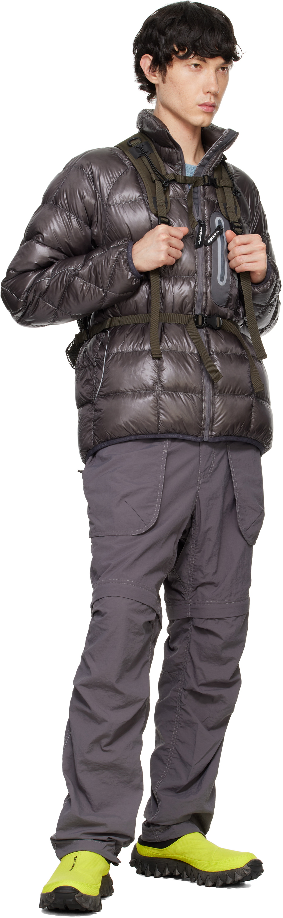 and wander Gray Diamond Stitch Down Jacket and Wander