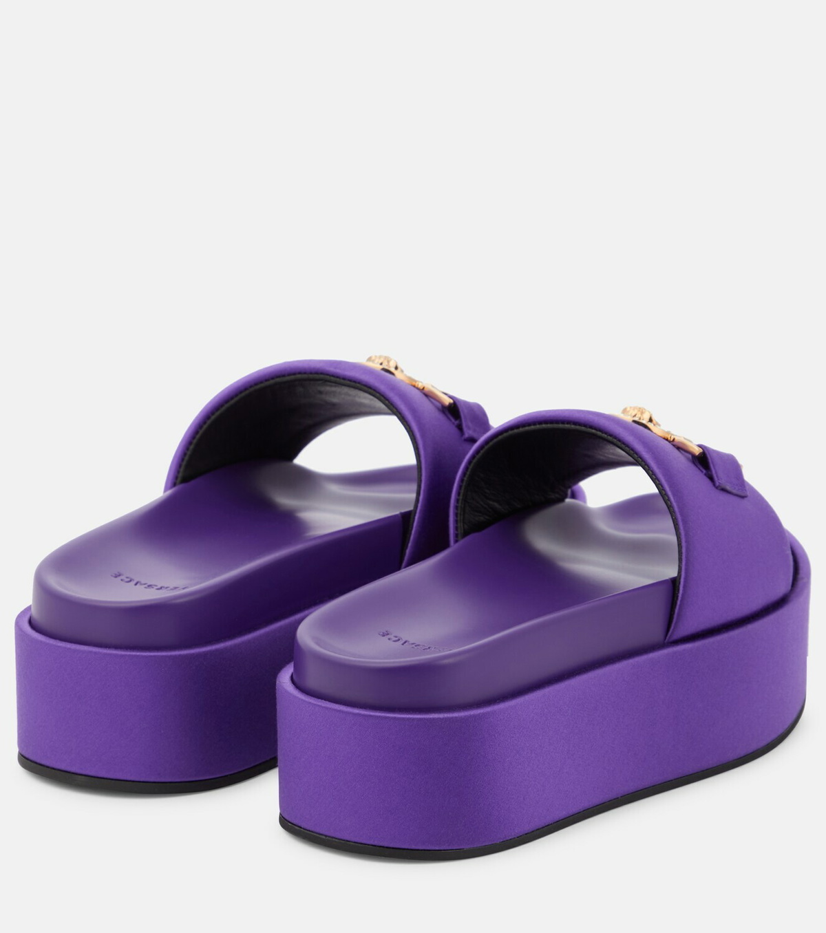 Versace - Medusa Biggie satin platform slides Versace
